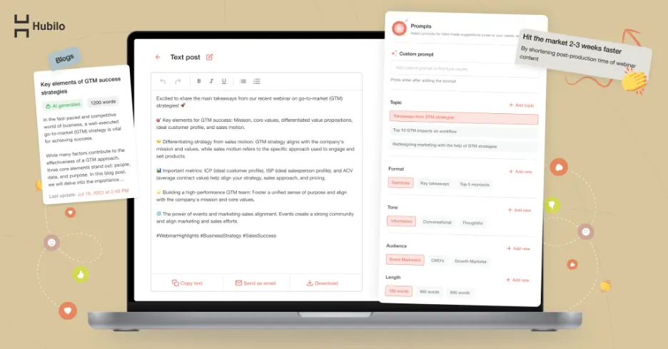 Effortless Content Creation with Hubilo's AI-Generated Snackable Content Hub